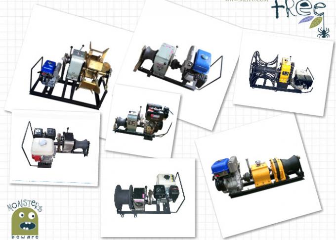 Heavy Duty 8 Ton Petrol Engine Powered Cable Tower Machine Winch