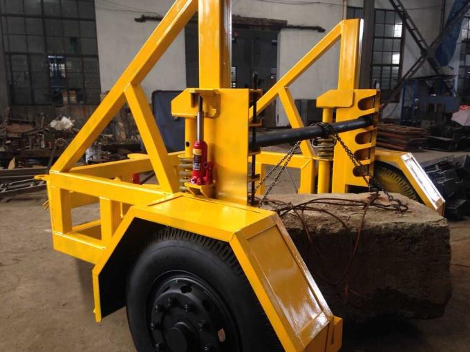 80KN Hydraulic Cable Reel Drum Trailer For 3300mm Coil Diameter , Yellow