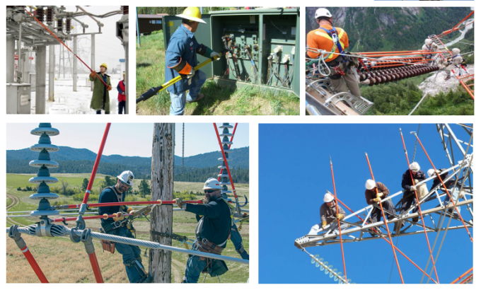 Fiberglass Insulated Telescopic Operating Rod Hot Stick Link Stick