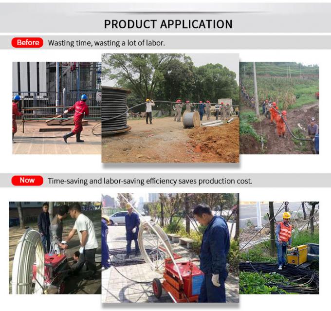 Laying Power Fiber Optic Cable Tools Pulling Winch Gas Cable Hauling ...