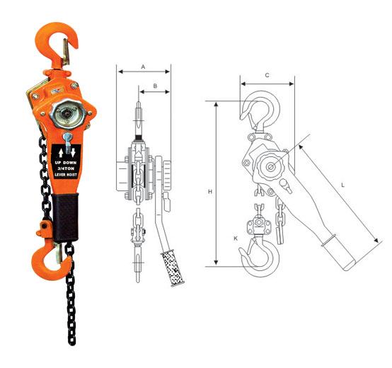 Basic Construction Tools 3 Ton Capacity Lever Chain Hoist Lever Block