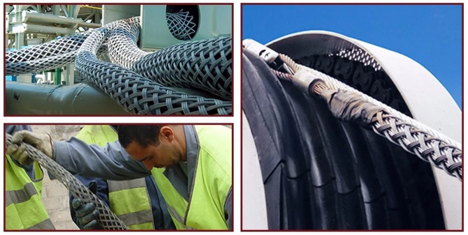 Heavy duty steel cable pulling grips wire mesh sock for power construction