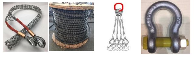 Heavy duty steel cable pulling grips wire mesh sock for power construction