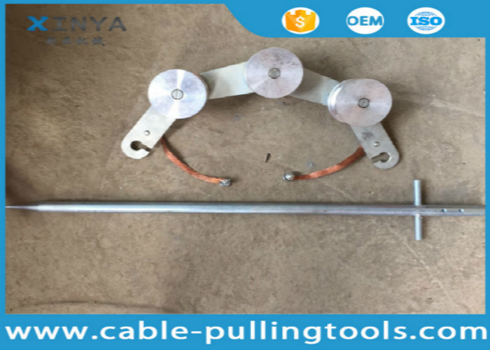 Aluminum Alloy SHL75D Hook Grounding Pulley Block , 6-38mm Conductor Wire